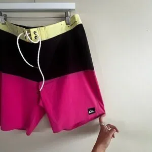 Quiksilver | Swim | Quiksilver Highline Boardshorts L Hot Pink Black ...
